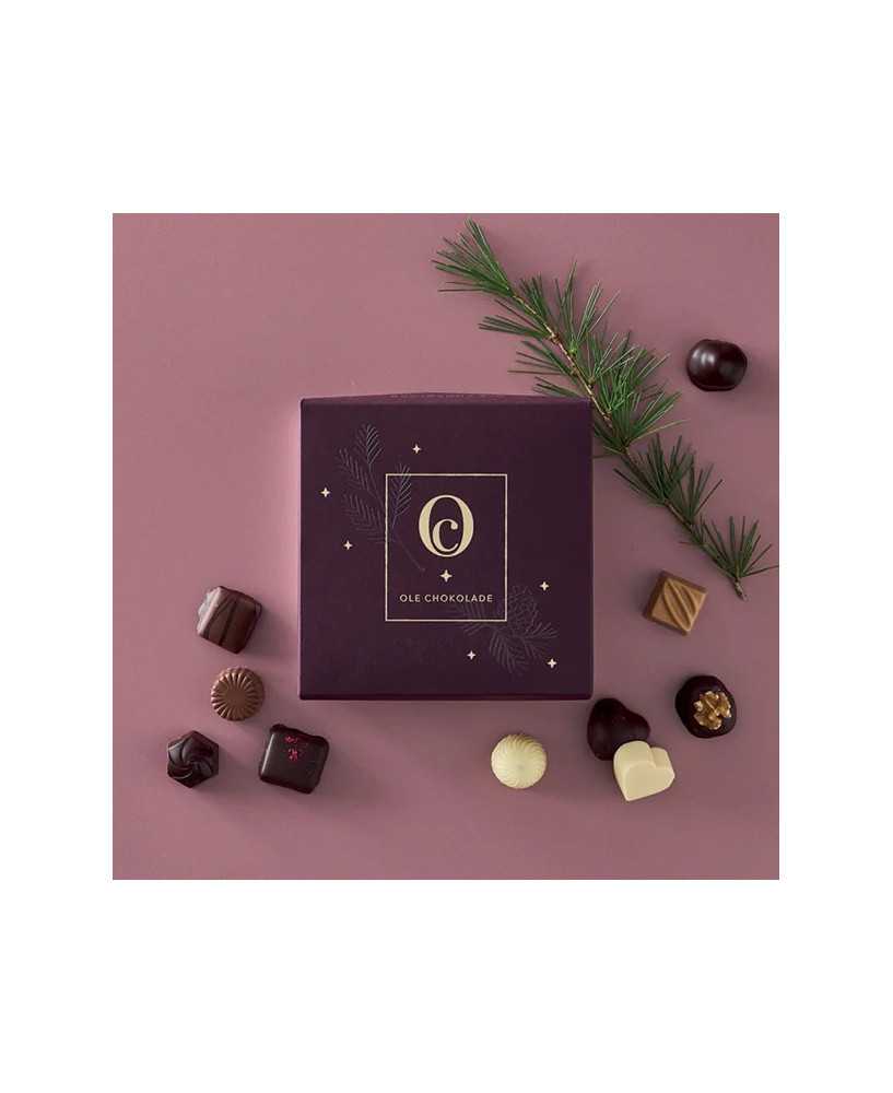 Fyldte JuleChokolader i Juleæske m. 18 stk - Ole Chokolade